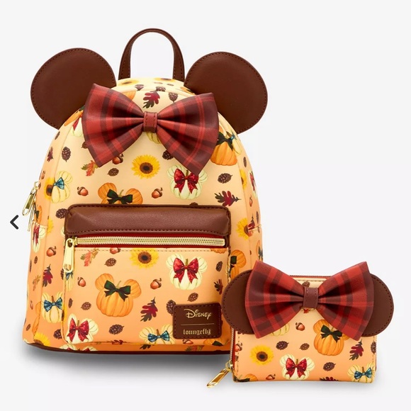 Loungefly | Bags | Loungefly Disney Minnie Mouse Fall Pumpkin Mini ...